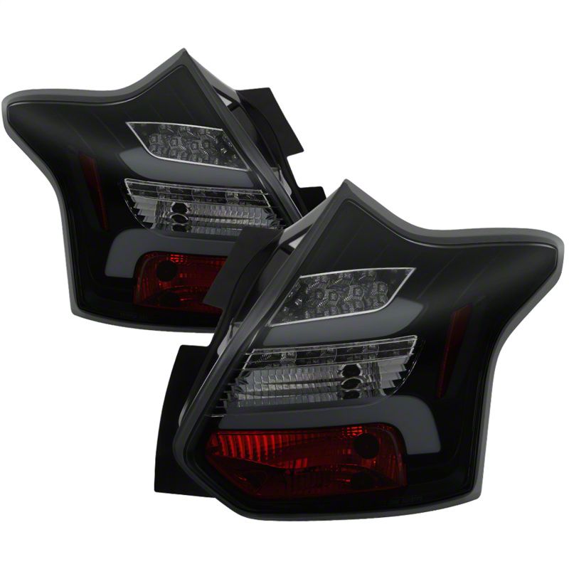 Throtl LED Tail Lights; Black Housing; Smoked Lens (12-14 Focus 5DR)