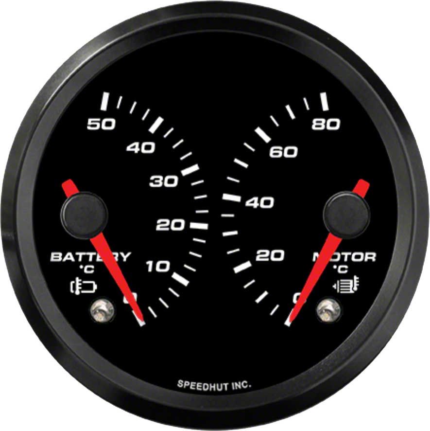 Speedhut Throtl EV Series AEM 3-3/8-Inch Dual Gauge with Warning ...