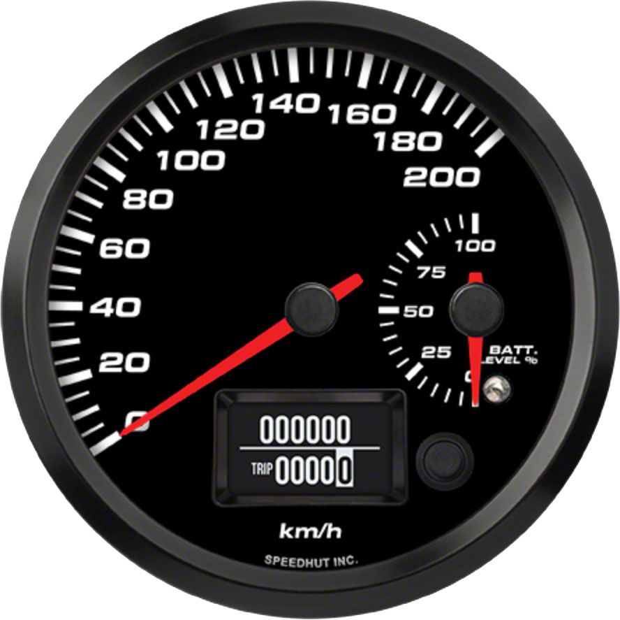 Speedhut Throtl EV Series AEM 4-1/2-Inch Dual Gauge with Warning; 200 ...