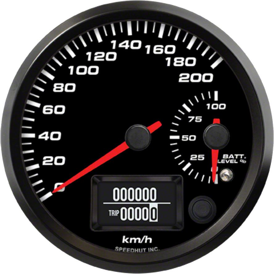 Speedhut Throtl EV Series Orion 4-Inch Dual Gauge with Warning; 200 KM ...