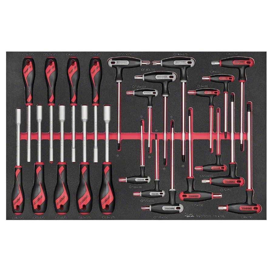 Teng Tools Throtl Nut Driver and Hex/TX T-Handle Set; 23-Piece TTEX23N