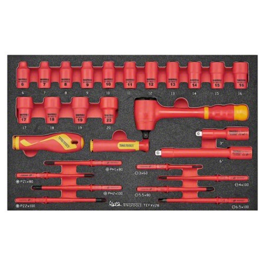 Teng Tools Throtl 3/8-Inch Drive 6-Point 1000 Volt Insulated Shallow ...