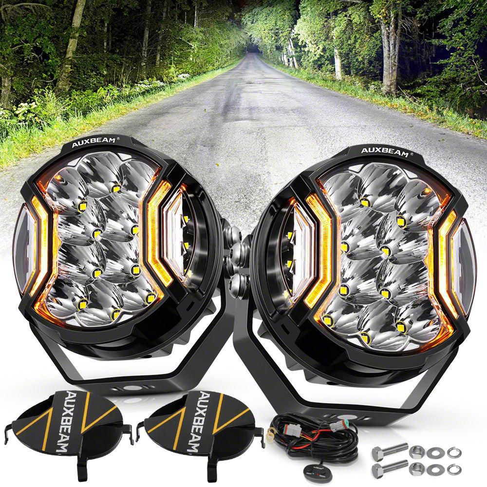 Throtl V-ULTRA Series 5-Inch Side Shooter LED Pod Lights with Amber DRL ...